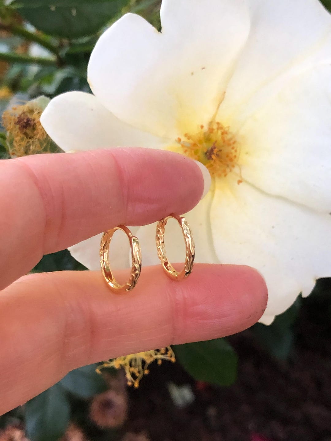 13mm/10mm X1.5mm Gold Huggie Hoop Earrings Sterling Silver 925, Gold ...