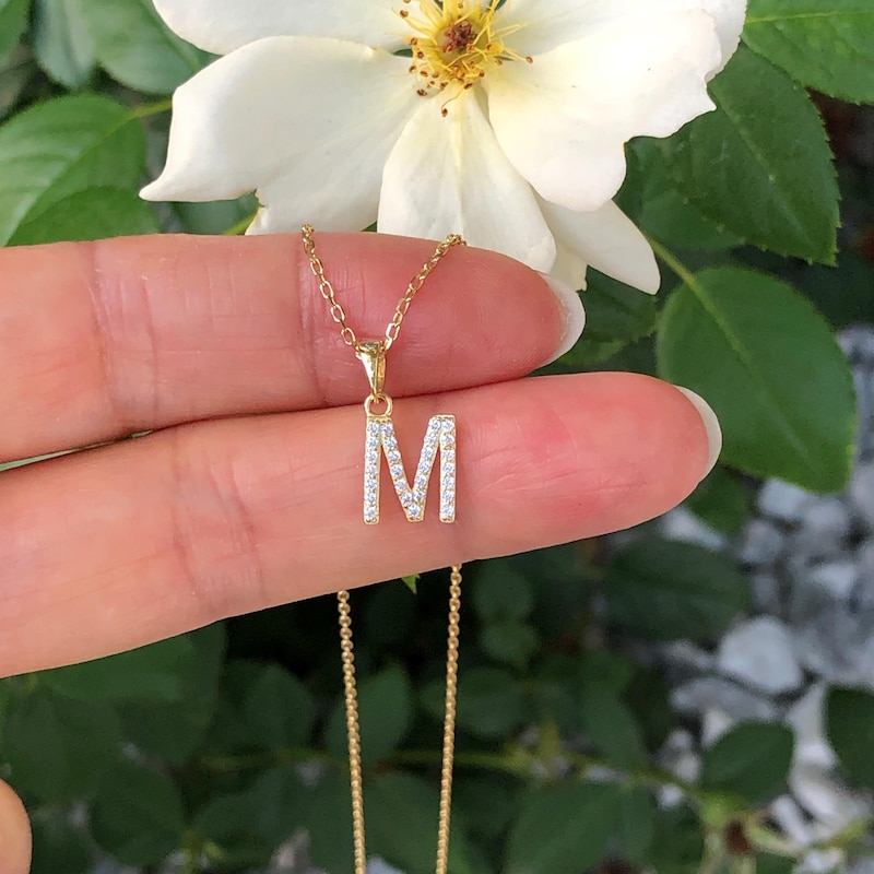 M Necklace - Etsy