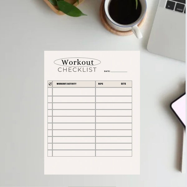 Workout Checklist - Etsy