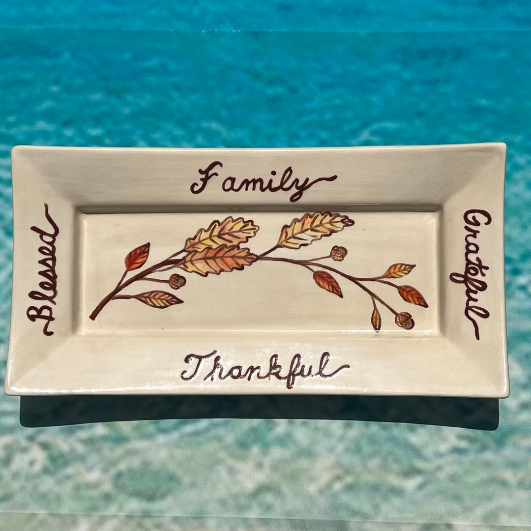 Autumn Thankful Plate - Etsy