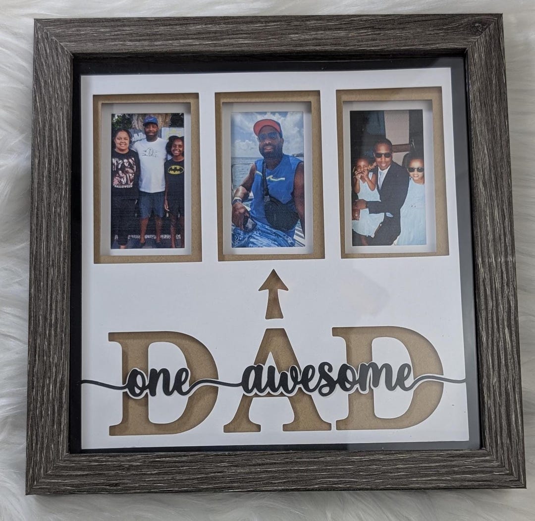 One Awesome Dad Photo Shadow Box PNG Files for Cricut, Silhoutte ...