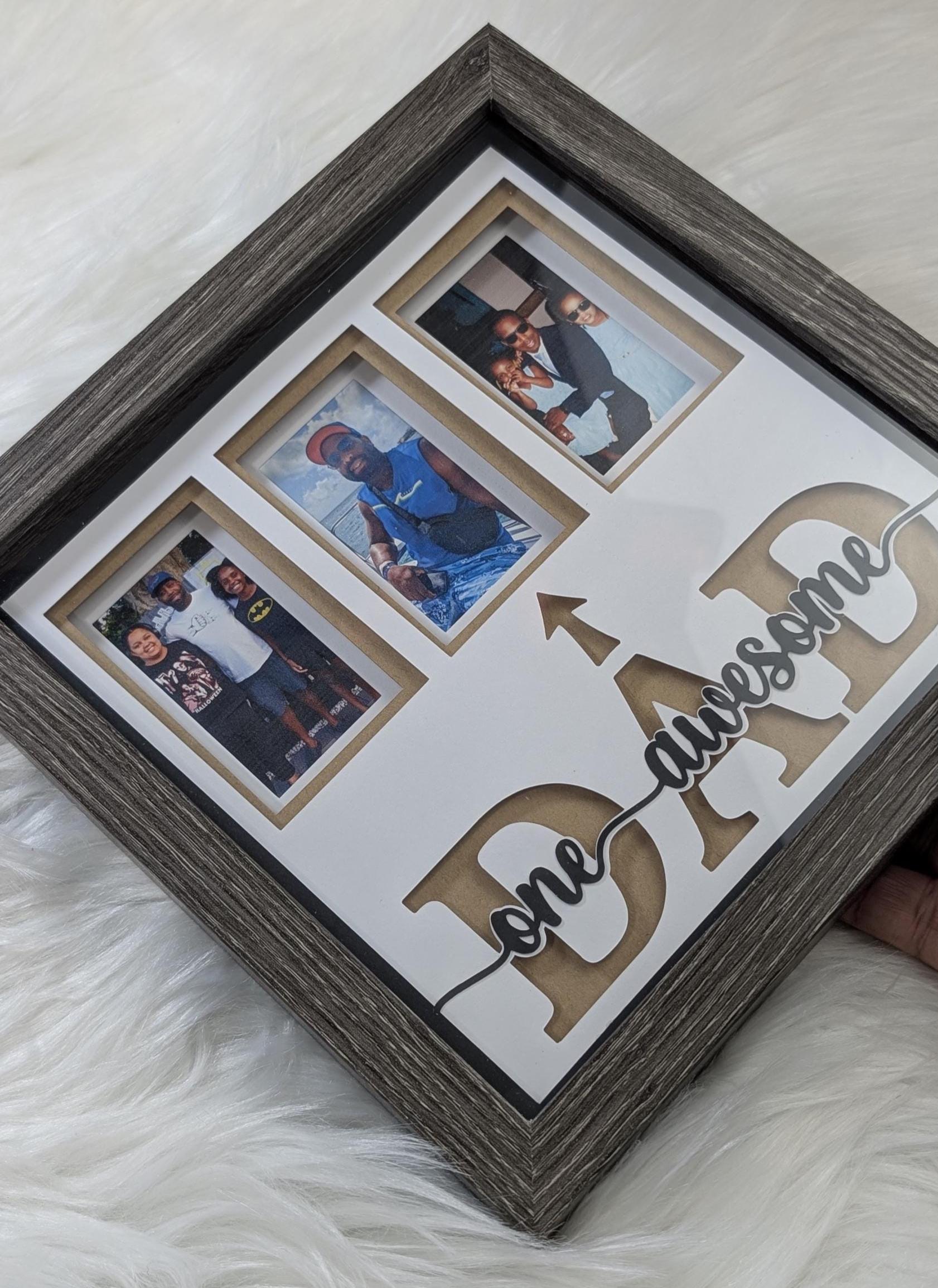 One Awesome Dad Photo Shadow Box PNG Files for Cricut, Silhoutte ...