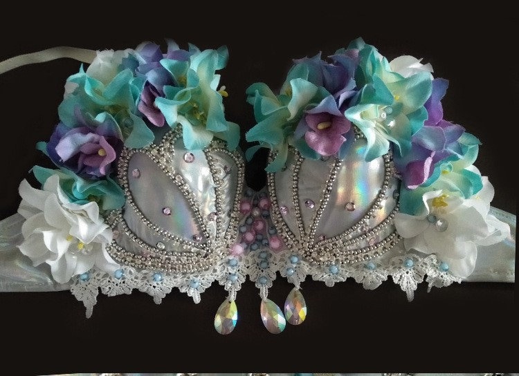 Mermaid Bra, Mermaid Costume, Mermaid Top, Mermaid Rave Top - Etsy