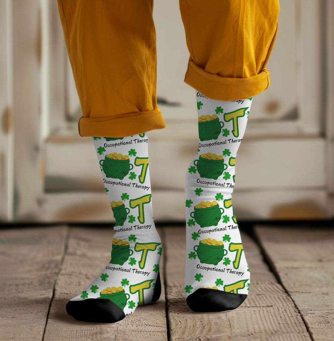 Occupational Therapy St. Patrick's Day Socks, Holiday Cushioned Crew ...
