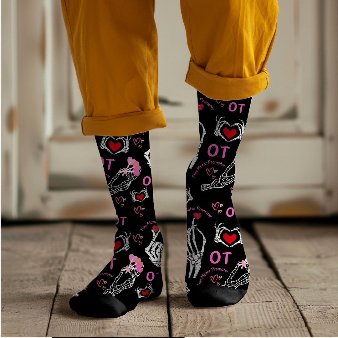 Occupational Therapy Socks, Valentine's Day Socks, Gift for Her, Fine ...