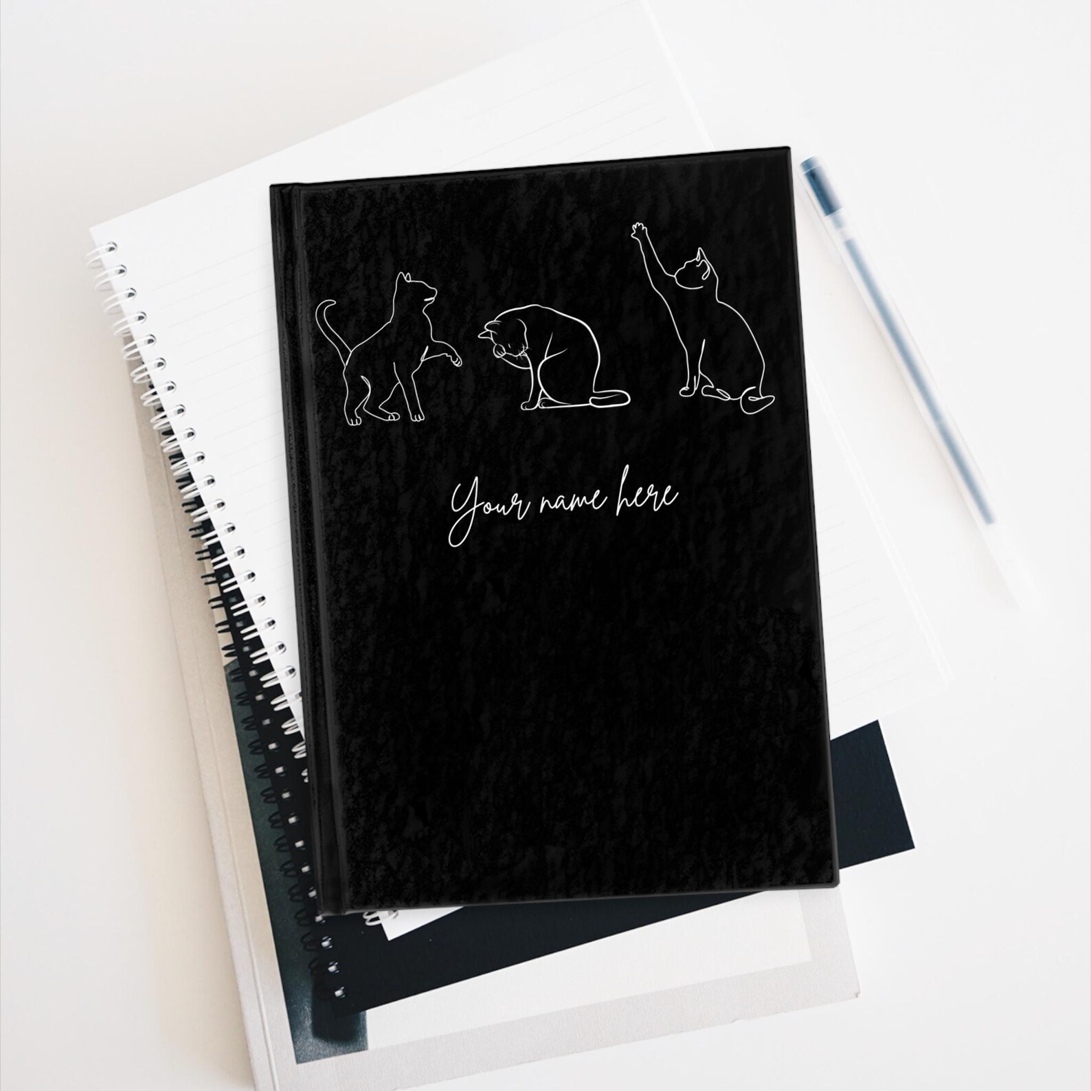 Personalized Cat Journal, Cat Lovers Notebook, Gift for Her, Everyday ...