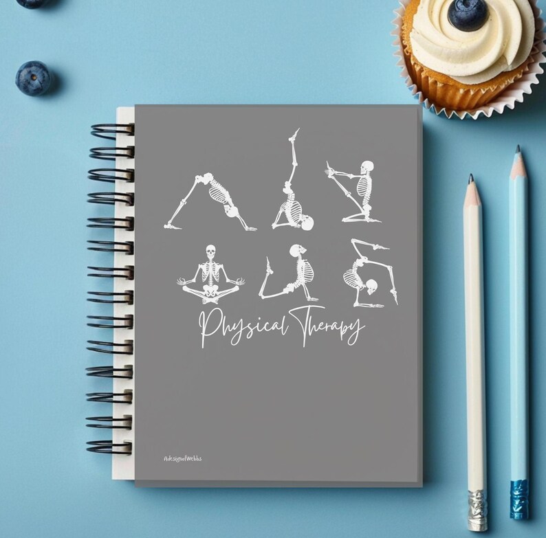 Personalized Skeleton Journal, Physical Therapy Journal, Yoga Skeleton ...