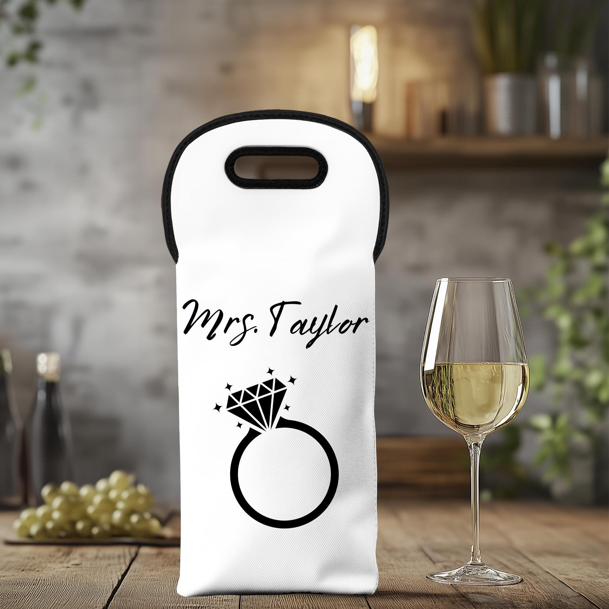 Personalized Wine Tote Bag, Engagement Wine Bag, Wedding Shower Gift ...
