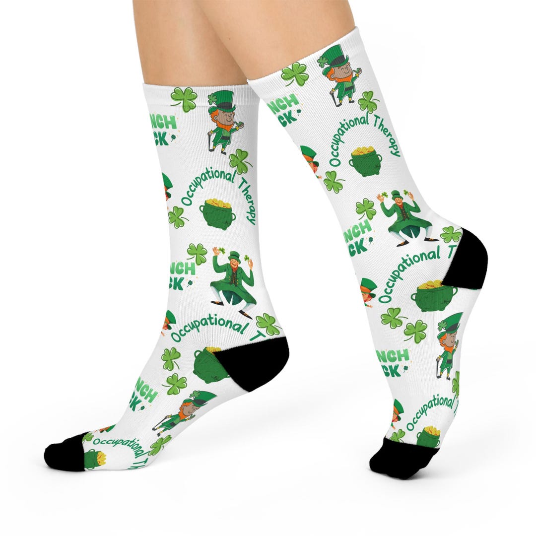 Occupational Therapy St Patrick Day Socks, I Pinch Back Socks, New Grad ...