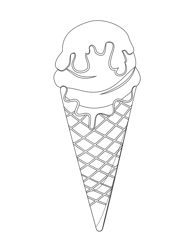 60 Ice Cream Coloring Pages for Kids and Adults - Etsy