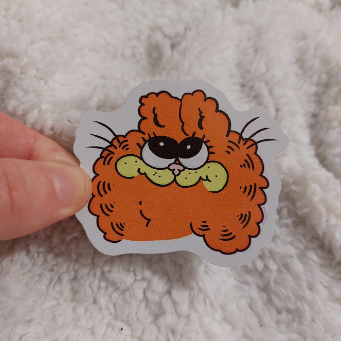 Fluffy Garfield Vinyl Sticker - Etsy