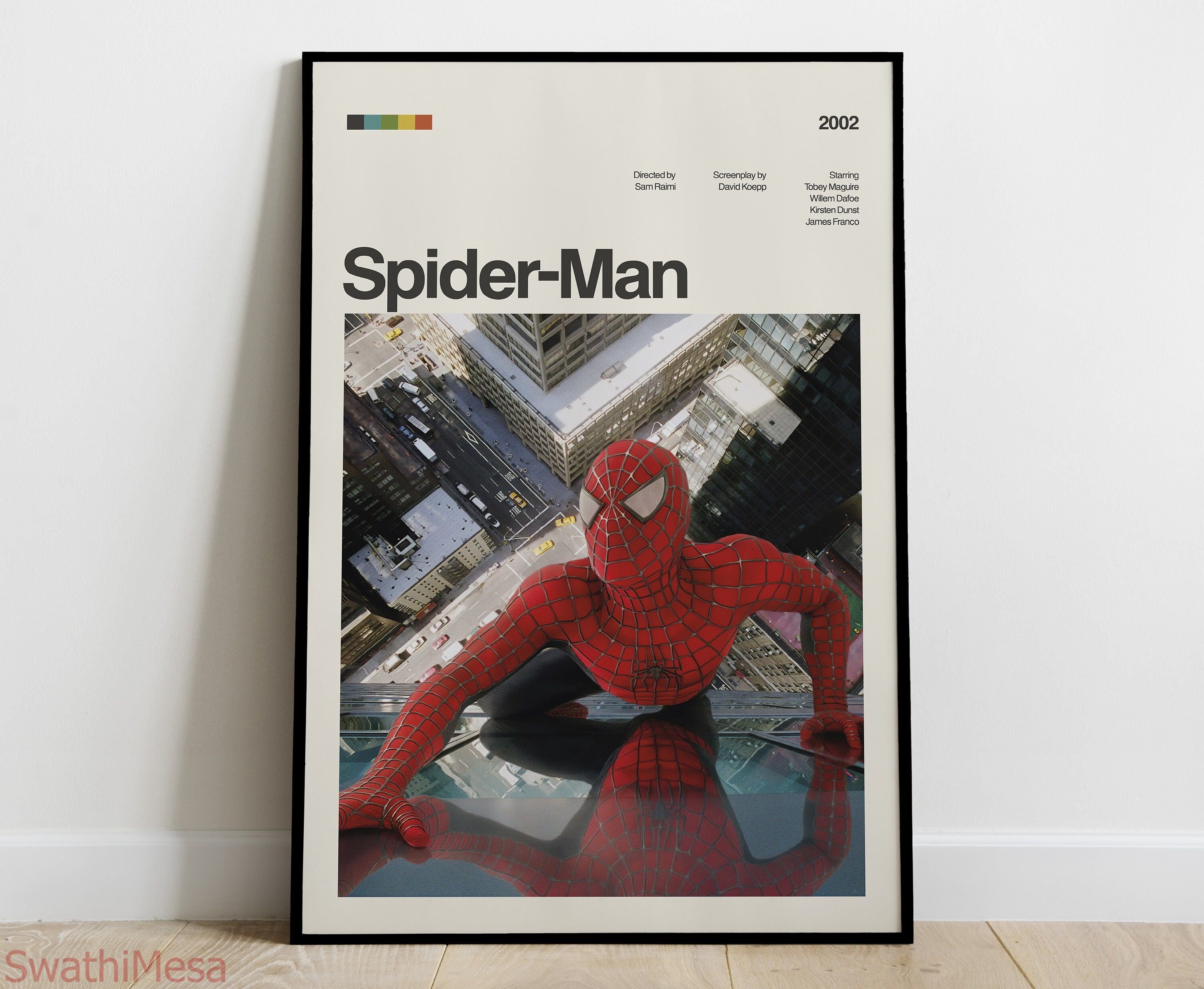 Spider-man Movie Light Theme Canvas Poster Wall Art Home Decor Framed ...