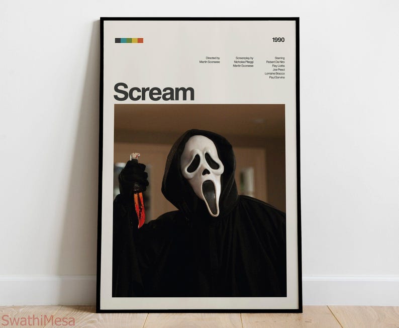 Scream Movie Poster Light Theme Canvas Poster Wall Art Home Decor ...