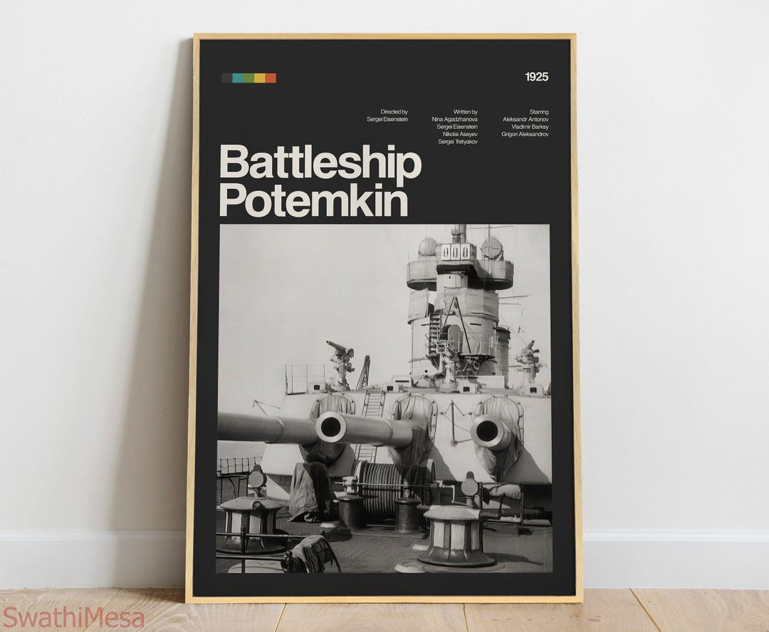 Battleship Potemkin Poster Dark Theme Canvas Poster Wall Art Home Decor ...