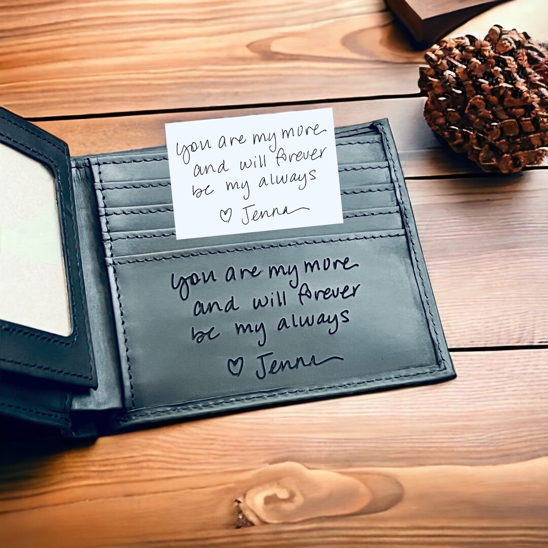 Personalized Leather RFID Wallet, Engraved Genuine Leather Custom ...