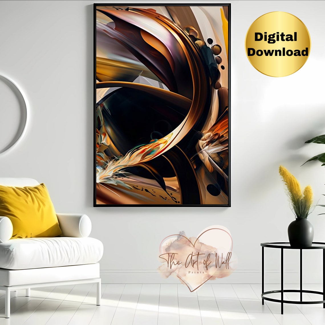 Harmony in Abstraction: Printable Modern Wall Art Immediate Digital ...
