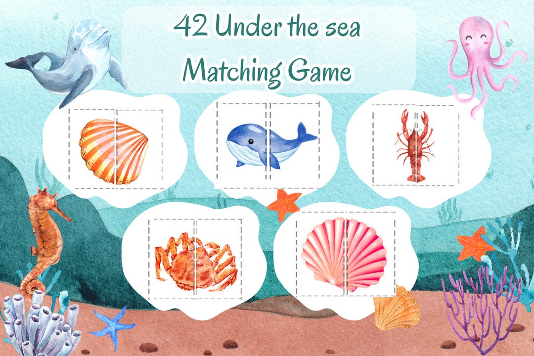 Under the Sea Matching Game: 42 Vocabulary Cards for Preschoolers ...