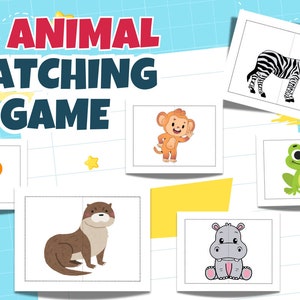65 Animal Matching Game for Kids.vocabulary Cards for Preschoolers Can ...