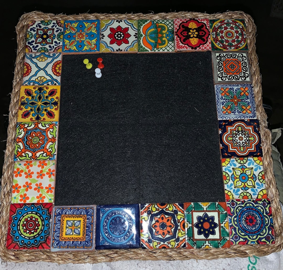 Mosaic Felt Board With Talavera Tiles From Mexico Note Board Bulletin ...