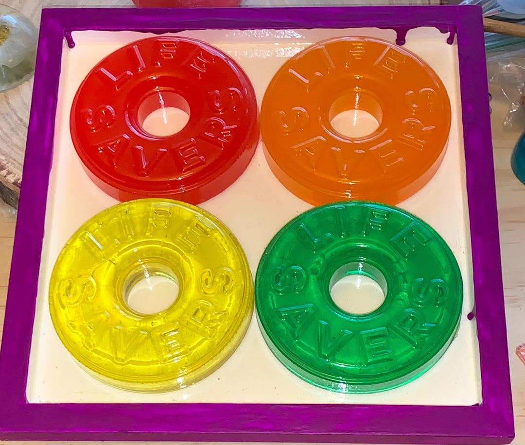 Four Framed GIANT LIFE SAVERS Wall Hanging Vibrant Multicolored ...