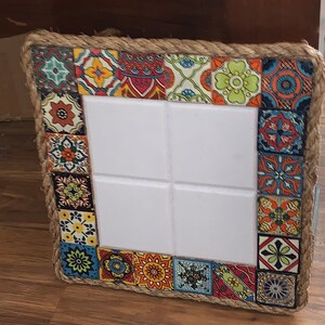 Mosaic White Felt Board With Talavera Tiles From Mexico Note Board ...