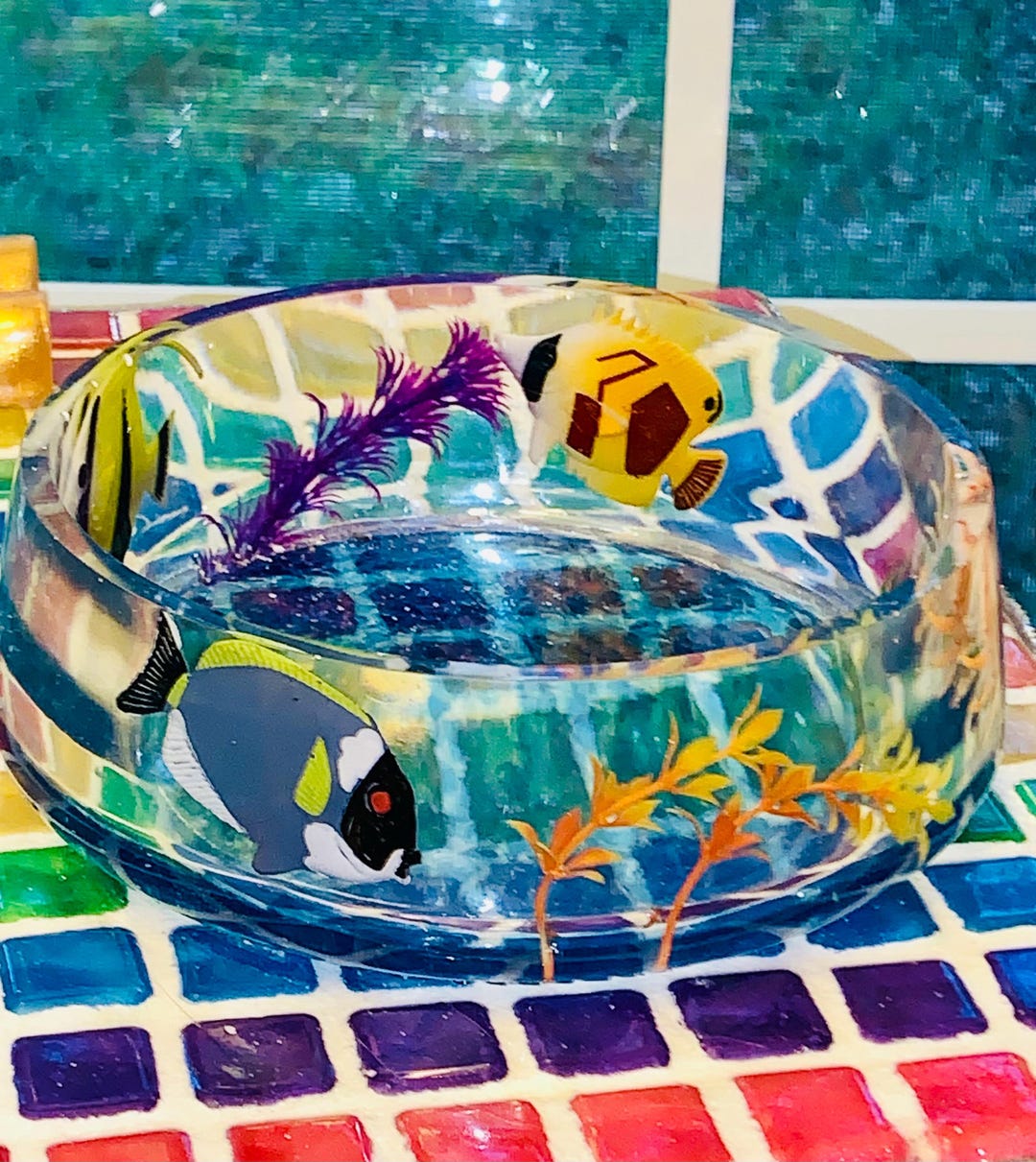 Whimsical Aquarium Bowl Fish Theme for Dogs Cats People… Looks Like a ...