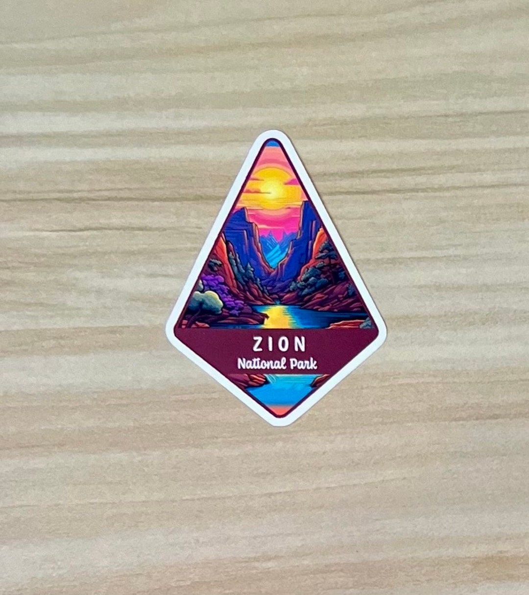 Zion National Park Flower Petal Diamond Sticker, National Park Stickers ...