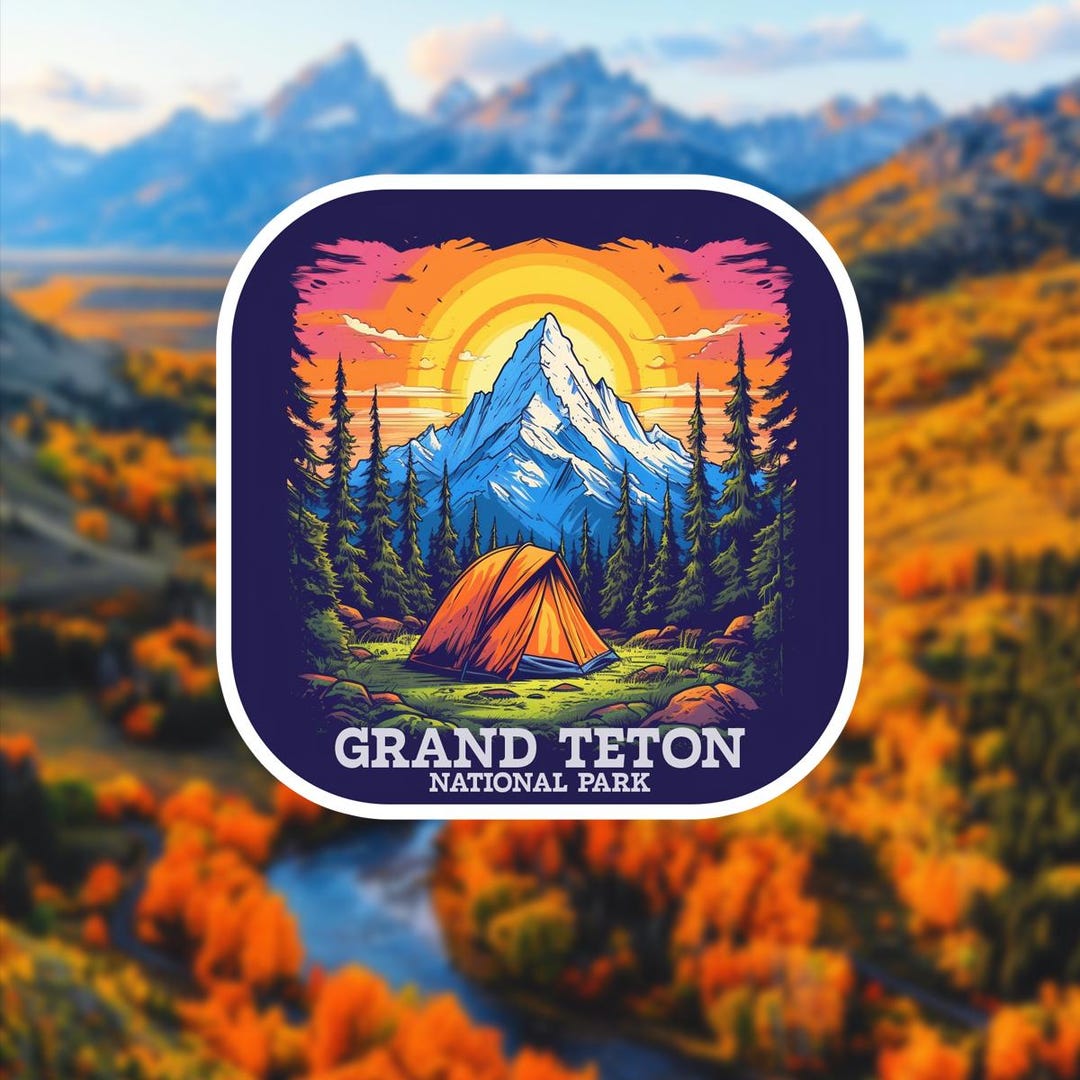Grand Teton National Park Sticker: Waterproof Vinyl Decal - Etsy