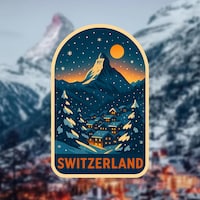 Zurich Switzerland Sticker: Vintage Weatherproof Sticker, Travel ...