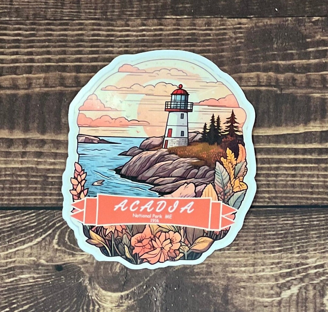 Acadia National Park Sticker, National Park Stickers, Travel Stickers ...