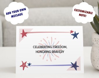 Happy 4th of July Greeting Card Printable Independence Day - Etsy