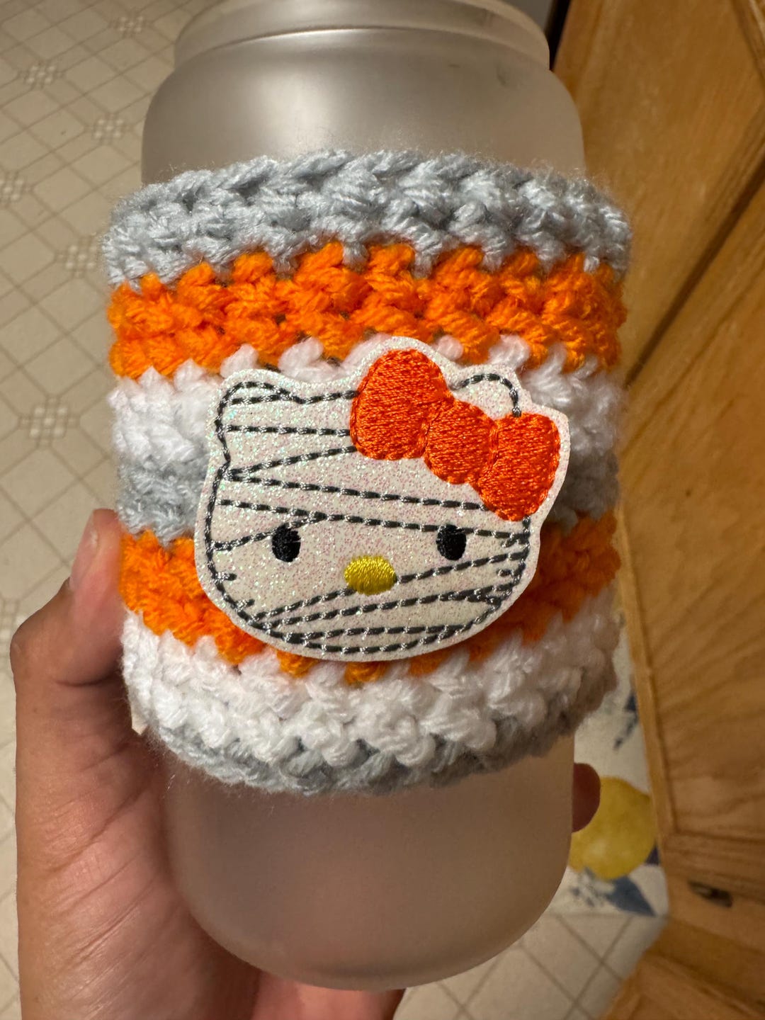 Mummy Kitty Crochet Cup Cozy (glows) - Etsy