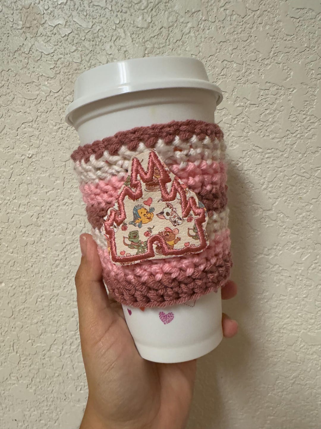 Sidekick Print Mix Castle Shaped Crochet Cup Cozy - Etsy