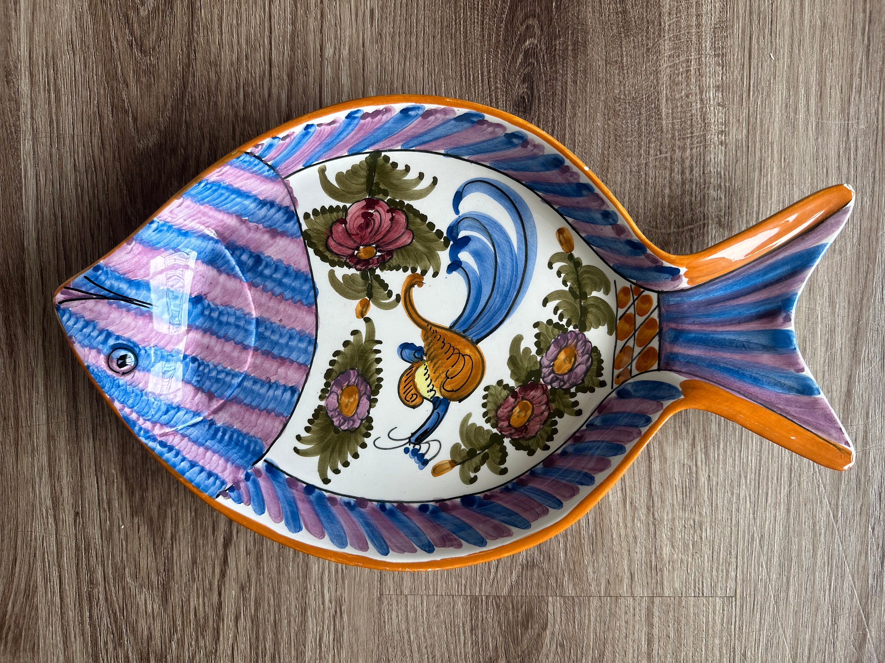 Vintage Ceramic Fish Dish Plate Bowl,handmade Ceramic Plate ,animal ...