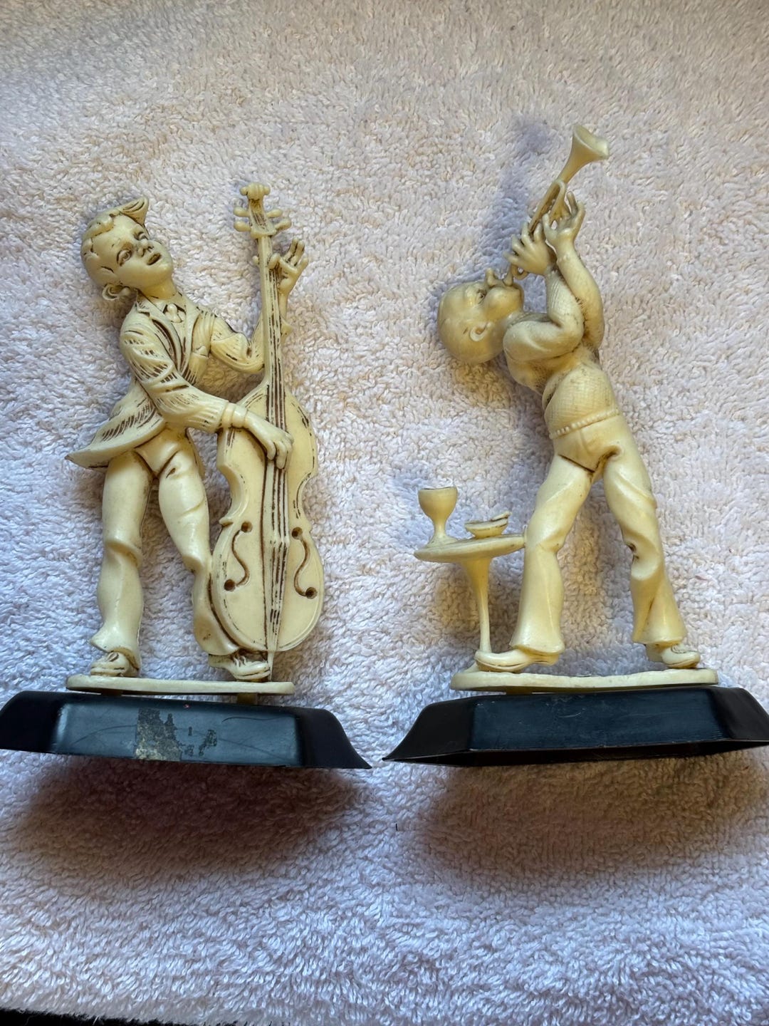 MCM Italy Cello Boy Figurine Plastic Vintage Musician Bass & Trombone ...