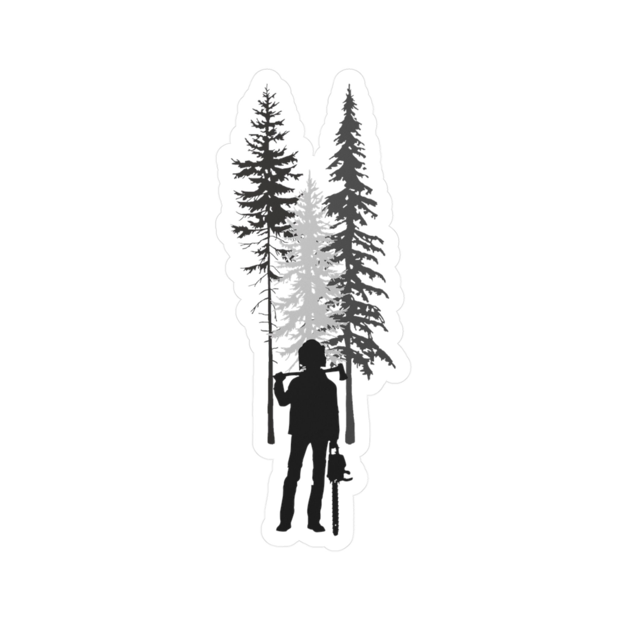 Chainsaw Man & Faller, Decal Sticker Logging Enthusiast Gift Small Gift ...