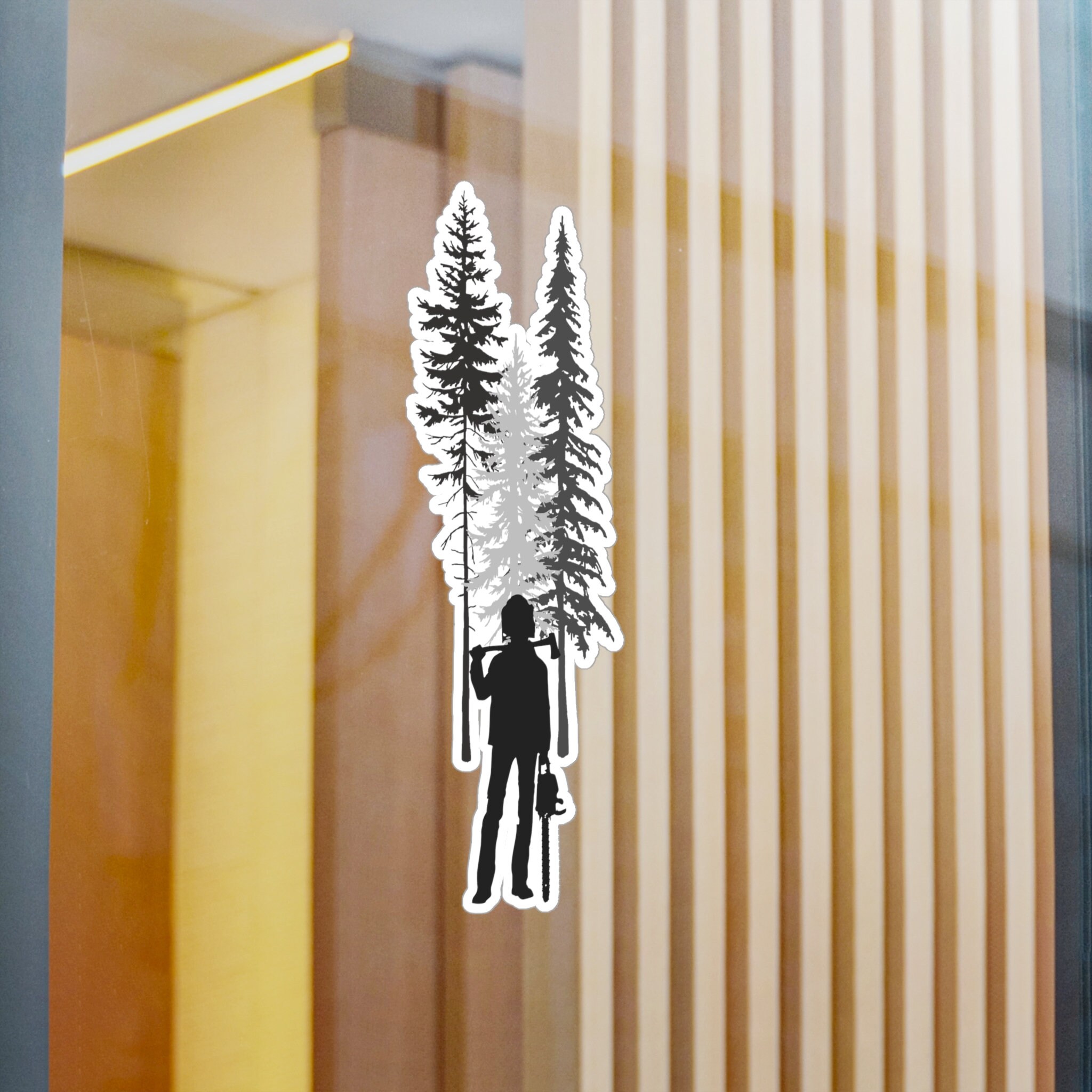 Chainsaw Man & Faller, Decal Sticker - Logging Enthusiast Gift - Small ...