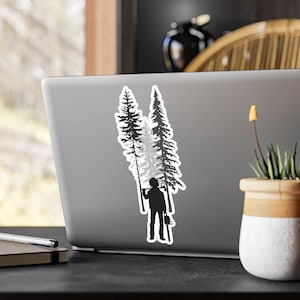 Chainsaw Man & Faller, Decal Sticker - Logging Enthusiast Gift - Small ...