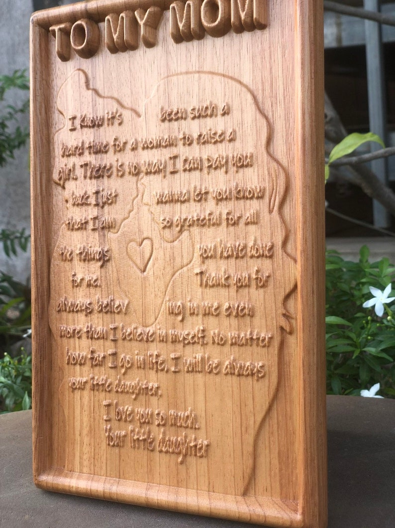 Personalized Wooden Carving for Mom Custom Message Wall Decor - Etsy