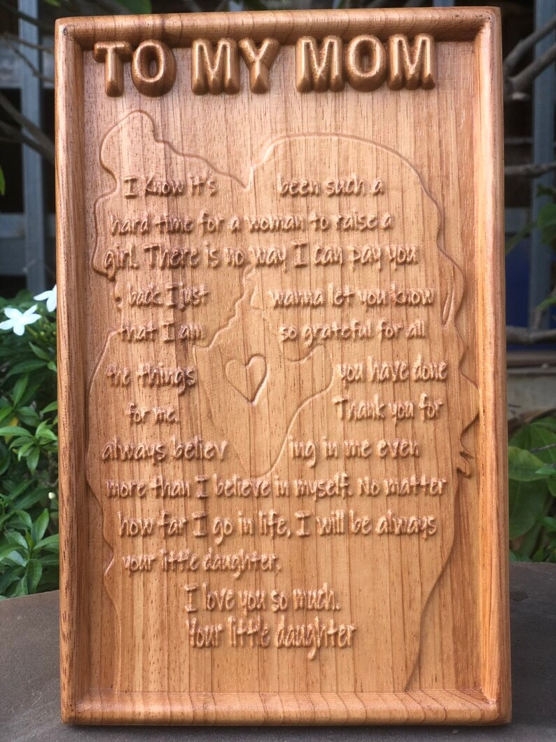 Personalized Wooden Carving for Mom Custom Message Wall Decor - Etsy