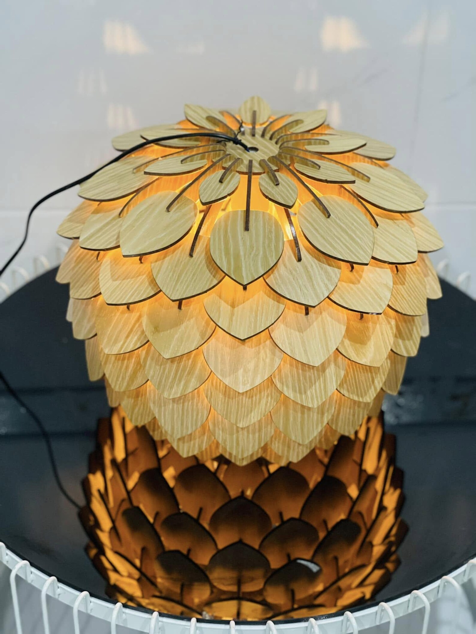 Wooden Ceiling Light Scandinavian Light Shade, Geometric Hanging Lamp ...