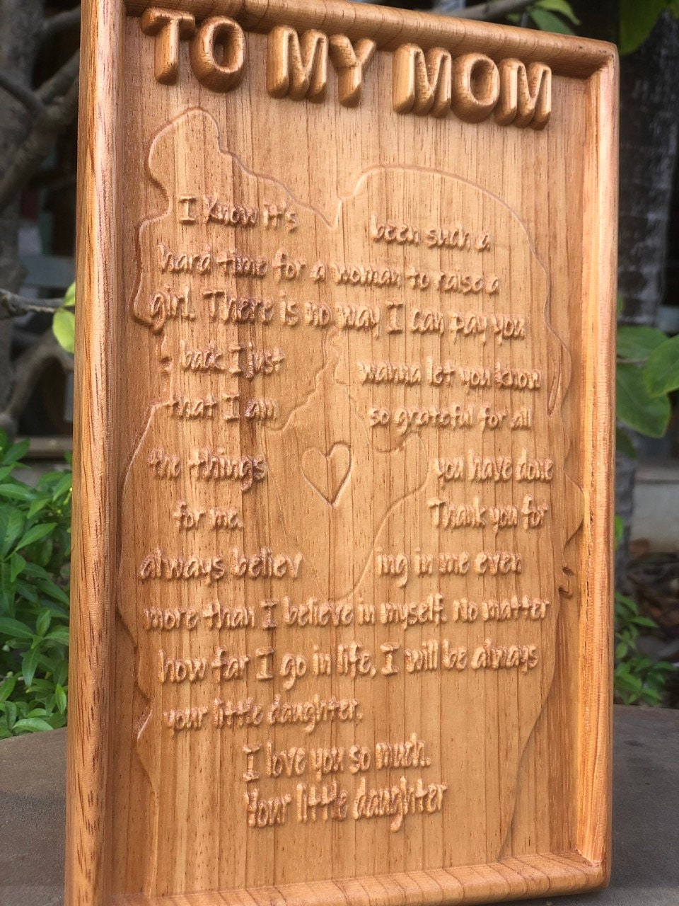 Personalized Wooden Carving for Mom Custom Message Wall Decor - Etsy