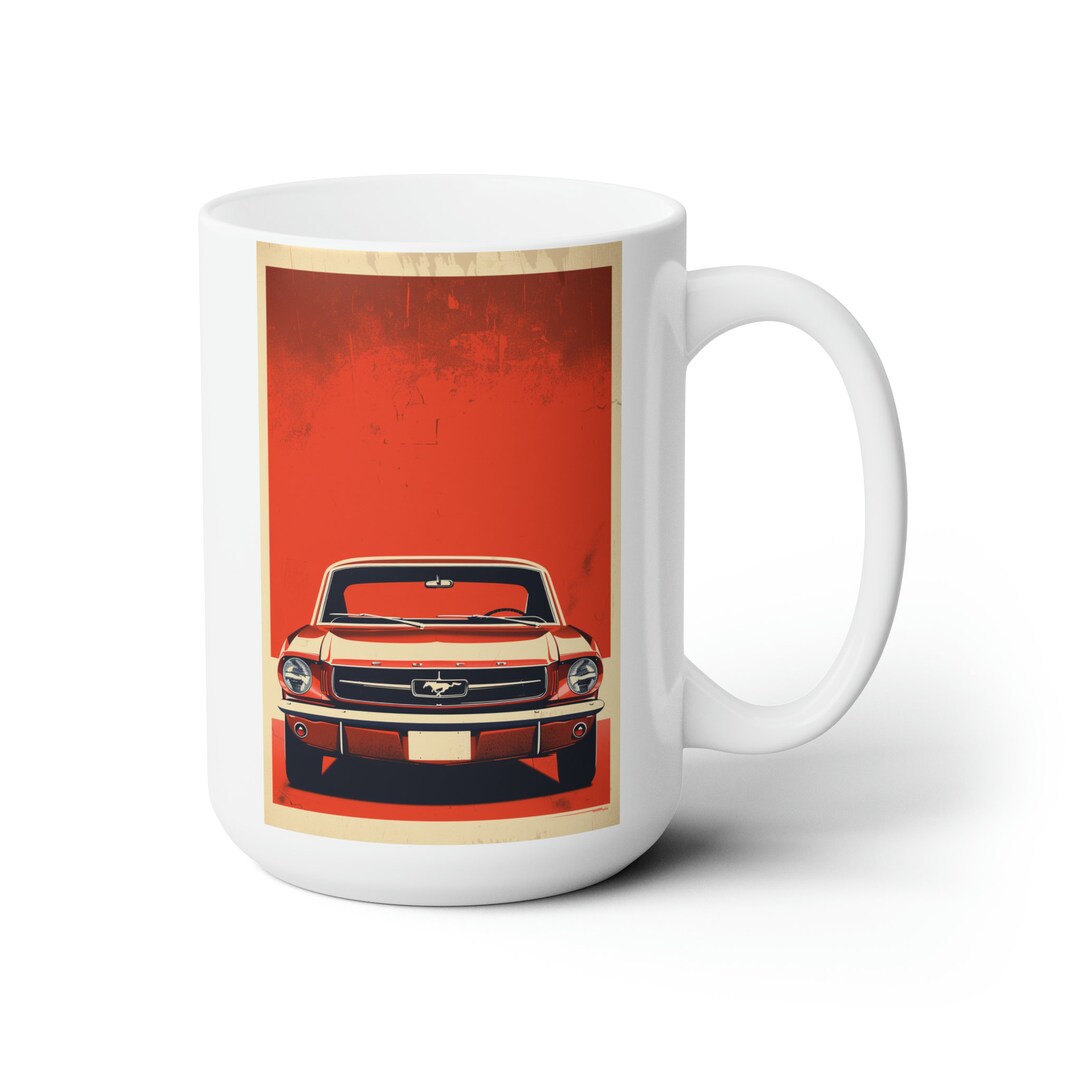 Car Mug Retro Poster Mustang Coffee Cup Classic Car Poster Art Mug ...