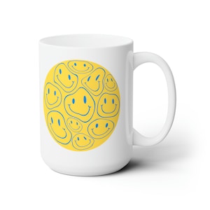 Smiley Face Coffee Mug Happy Tea Cup Smiley Faces Birthday Gift for Him ...