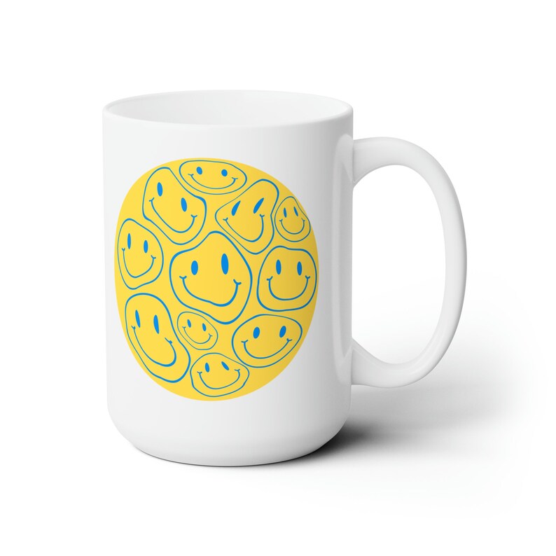 Smiley Face Coffee Mug Happy Tea Cup Smiley Faces Birthday Gift for Him ...