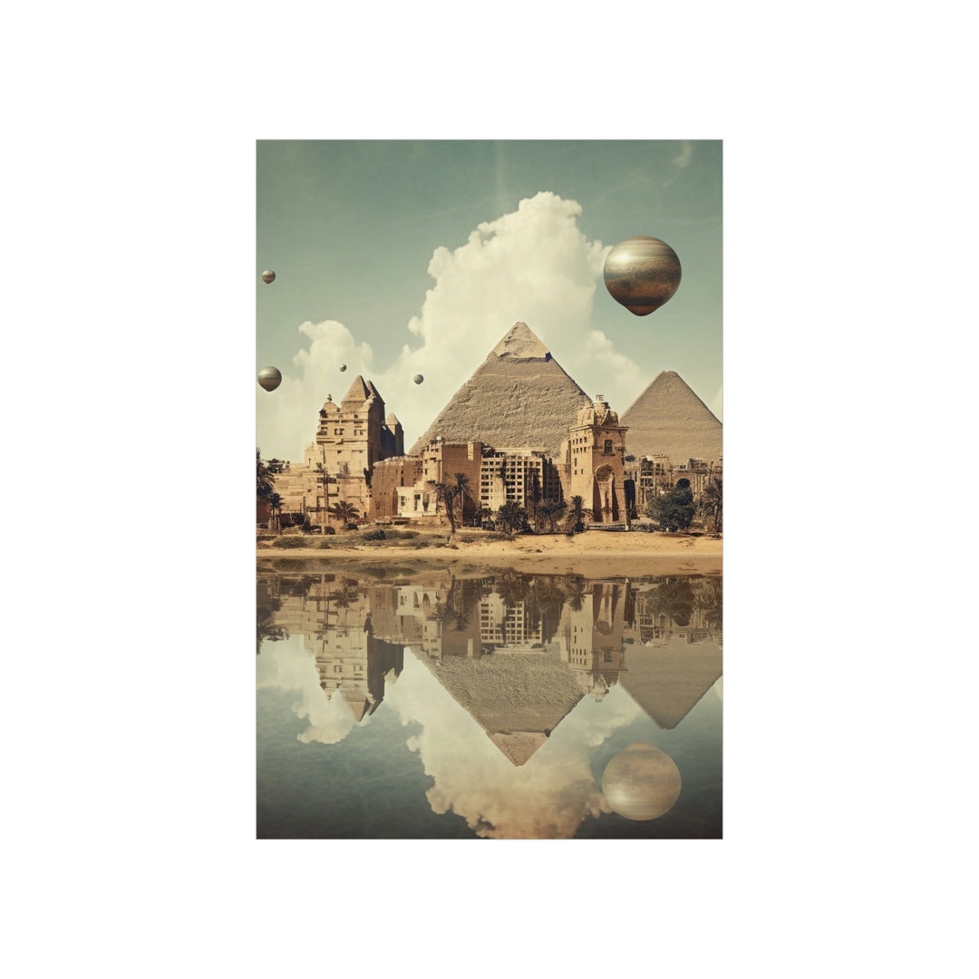 Dreamy Art Dali-esque Cairo Premium Matte Poster Surrealism and Ancient ...