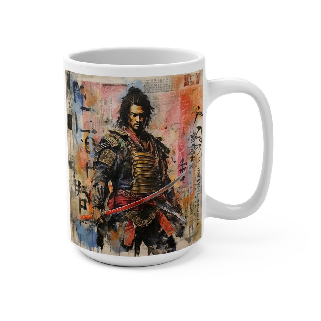 Japanese Mug Stencil-graffiti Art Coffee Mug Unique Series Samurai ...