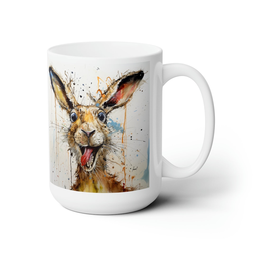 Kangaroo Coffee Mug Comical Kangaroo Illustration Mug Australian ...