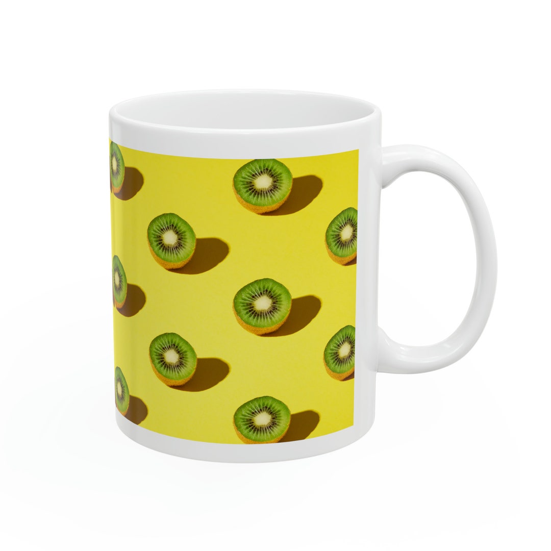 Andy Warhol-style Fruit Pattern Mug, Pop Art Coffee Cup, Kiwi Fruit ...