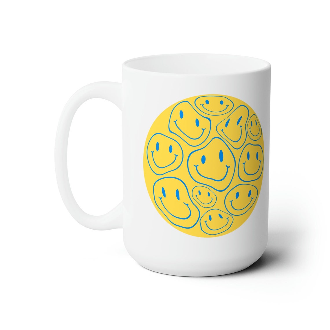 Smiley Face Coffee Mug Happy Tea Cup Smiley Faces Birthday Gift for Him ...